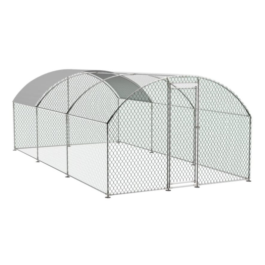 Large Chicken Coop Metal Chicken Run with Waterproof and Anti-UV Cover ...