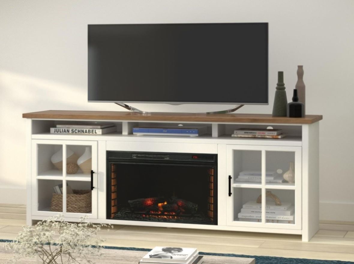 74 inch Fireplace TV Stand Console for TVs up to 85 inches, Minimal As ...