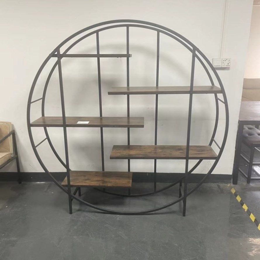 Round 5-Tier Metal Plant Stand bookcase storage rack, Indoor Living Ro ...