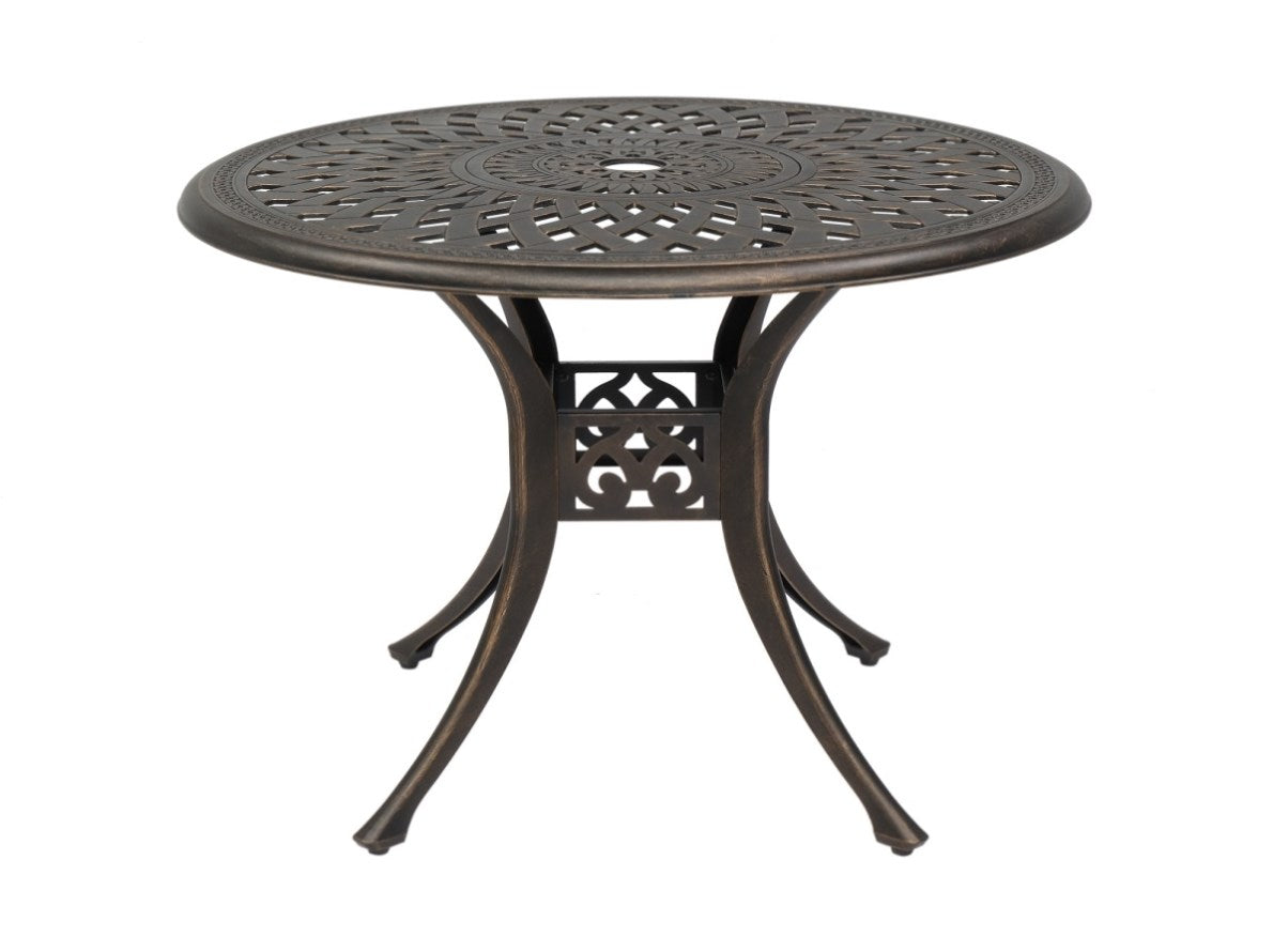 78*78*75cm Circular Diamond Top Courtyard Cast Aluminum Table Bronze 2 ...