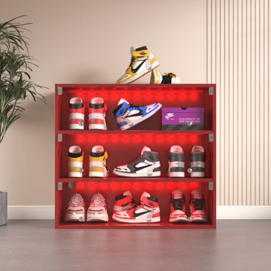 red LED light shoe box three layers with glass doors W1320P183135 – ZUN ...