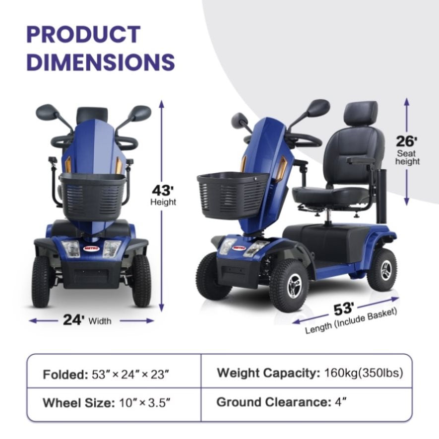 S500-BLUE Heavy Duty Mobility Scooter W429P151651 – ZUN Savings United ...