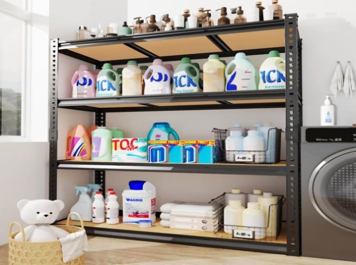 4-layer adjustable shelf spacing, gourd-shaped perforation, rubber mal ...