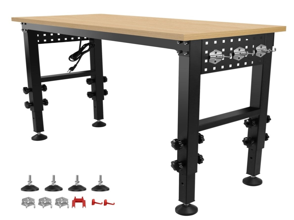 48 "Adjustable Workbench with Power Outlet, Heavy Duty Load Capacity H ...